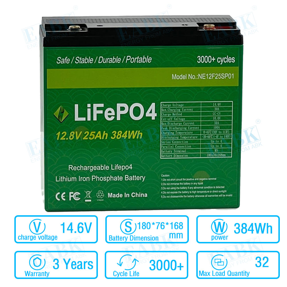 12.8v 25ah Lithium Iron Phosphate Battery - Ebak Battery